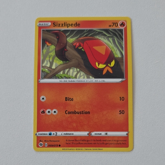 Pokemon | Toys | Pokemon Sizzlipede Trading Card Red And Yellow | Poshmark